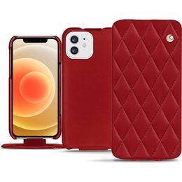 Noreve Lederschutzhülle vertikal (Apple iPhone 12), Smartphone Hülle, Rot