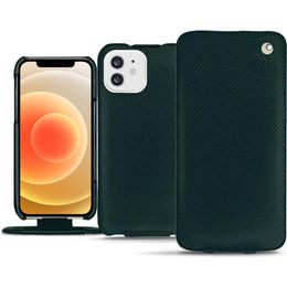 Noreve Lederschutzhülle vertikal (Apple iPhone 12), Smartphone Hülle, Grün