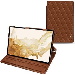 Noreve Lederschutzhülle horizontal (Galaxy Tab S8), Tablet Hülle, Braun