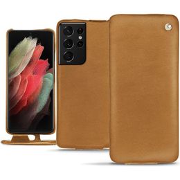 Noreve Lederschutzhülle vertikal (Samsung Galaxy S21 Ultra), Smartphone Hülle, Braun