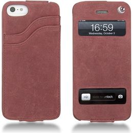 Noreve Lederschutzhülle vertikal (Apple iPhone 5), Smartphone Hülle, Violett