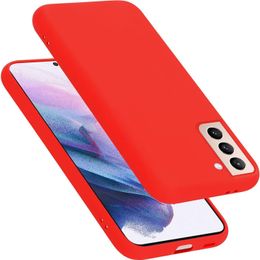 Cadorabo TPU Liquid Silicone Case Cover (Samsung Galaxy S21+), Smartphone Hülle, Rot