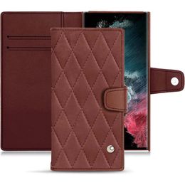 Noreve Lederschutzhülle Wallet (Samsung Galaxy S22 Ultra), Smartphone Hülle, Rot