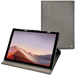 Noreve Lederschutzhülle vertikal (Microsoft Surface Pro 7), Tablet Hülle, Grau