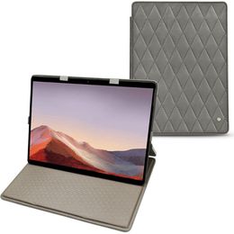 Noreve Lederschutzhülle vertikal (Microsoft Surface Pro X), Tablet Hülle, Grau