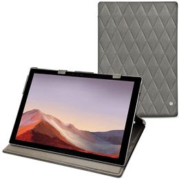 Noreve Lederschutzhülle vertikal (Microsoft Surface Pro 7), Tablet Hülle, Grau