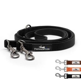 Freudentier Hundeleine 2m, gepolstert & verstellbar schwarz 2 cm