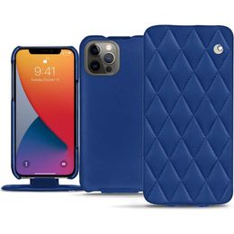 Noreve Lederschutzhülle vertikal (Apple iPhone 13 Pro Max), Smartphone Hülle, Blau