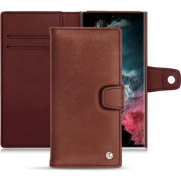 Noreve Lederschutzhülle Wallet (Samsung Galaxy S22 Ultra), Smartphone Hülle, Rot