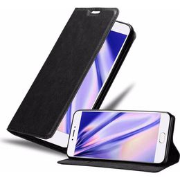 Cadorabo Book Invisible Magnet Cover (Meizu MX6), Smartphone Hülle, Schwarz