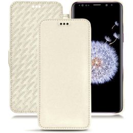 Noreve Lederschutzhülle horizontal (Samsung Galaxy S9+), Smartphone Hülle, Weiss