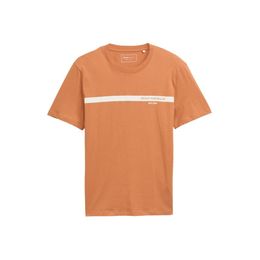 Tom Tailor Denim T-Shirt Herren Größe M orange / weiß