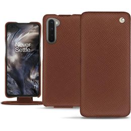 Noreve Lederschutzhülle vertikal (OnePlus Nord), Smartphone Hülle, Braun