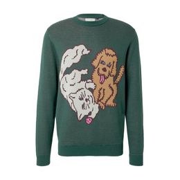 Cleptomanicx Sweater 'Cat & Dog' male Green size S