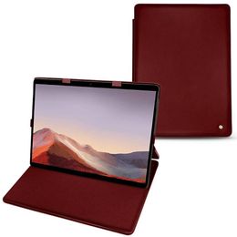 Noreve Lederschutzhülle vertikal (Microsoft Surface Pro X), Tablet Hülle, Rot