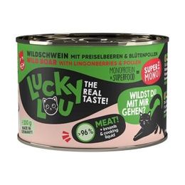 Lucky Lou Nassfutter Katze, Adult. SuperMono, Wildschwein 12x200 g