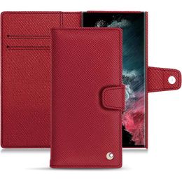 Noreve Lederschutzhülle Wallet (Samsung Galaxy S22 Ultra), Smartphone Hülle, Rot