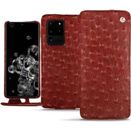 Noreve Lederschutzhülle vertikal (Samsung Galaxy S20 Ultra 5G), Smartphone Hülle, Rot