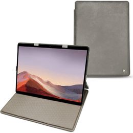 Noreve Lederschutzhülle vertikal (Microsoft Surface Pro X), Tablet Hülle, Grau