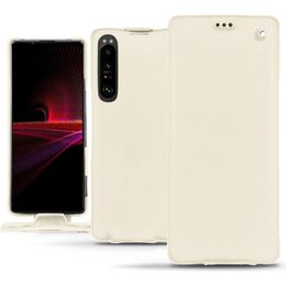 Noreve Lederschutzhülle vertikal (Sony Xperia 1 III), Smartphone Hülle, Weiss