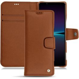 Noreve Lederschutzhülle Wallet (Sony Xperia 1 IV), Smartphone Hülle, Braun