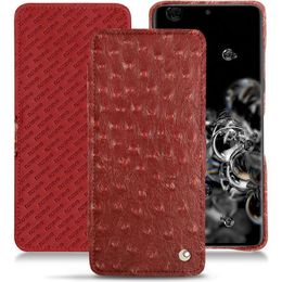 Noreve Lederschutzhülle horizontal (Samsung Galaxy S20 Ultra 5G), Smartphone Hülle, Rot