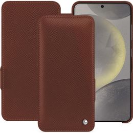 Noreve Lederschutzhülle horizontal (Samsung Galaxy S24), Smartphone Hülle, Braun