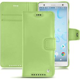Noreve Lederschutzhülle Wallet (Sony Xperia XZ2), Smartphone Hülle, Grün