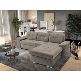 Ecksofa exxpo - SOFA FASHION "Derby Inkl. Kopfteilverstellung, wahlw. Bett & Bettkasten, L-Form", braun (cappuccino), B:277cm H:92cm T:206cm, Sofas, Ecksofa, EXTRA an Komfort zum Relaxen, Entspannen und Wohlf&uuml;hlen