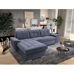 Ecksofa exxpo - SOFA FASHION "Derby Inkl. Kopfteilverstellung, wahlw. Bett & Bettkasten, L-Form", blau (sky), B:277cm H:92cm T:206cm, Sofas, Ecksofa, EXTRA an Komfort zum Relaxen, Entspannen und Wohlf&uuml;hlen