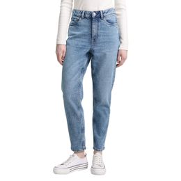 Mom-Jeans Tom Tailor Denim, Damen, Gr. 27, N-Gr, blau (used mid stone blau denim), Denim/Jeans, Obermaterial: 99% Baumwolle, 1% Elasthan, unifarben, skinny fit knöchelfrei, Jeans, im Five-Pocket Style