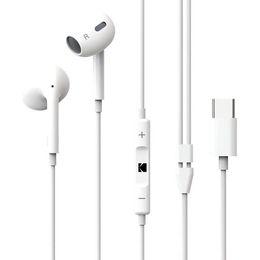 Kodak auriculares boton + mic 210+ tipo-c (Kabelgebunden), Kopfhörer, Weiss