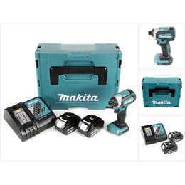Makita, Bohrmaschine + Akkuschrauber, DTD 153 RTJ 18 V Akku Brushless Schlagschrauber im Makpac + 2x BL 1850 B 5,0 Ah Li-Ion Akku + (Akkubetrieb)