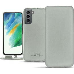 Noreve Lederschutzhülle vertikal (Samsung Galaxy S21 FE), Smartphone Hülle, Grau