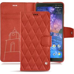 Noreve Lederschutzhülle Wallet (Apple iPhone 7 Plus), Smartphone Hülle, Orange