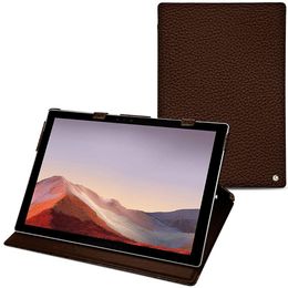 Noreve Lederschutzhülle vertikal (Microsoft Surface Pro 7), Tablet Hülle, Braun