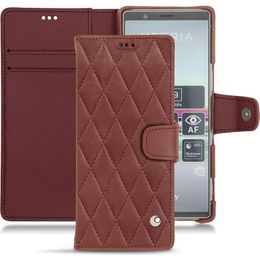 Noreve Lederschutzhülle Wallet (Sony Xperia 5), Smartphone Hülle, Rot