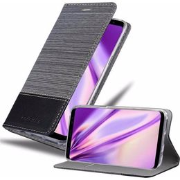 Cadorabo Book Jeans Optik Cover (Samsung Galaxy S8), Smartphone Hülle, Grau