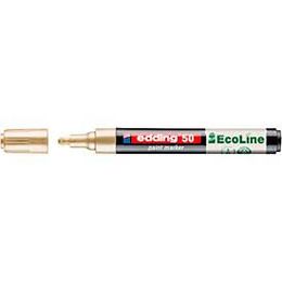 Lackmarker Edding 50 EcoLine, Schreibfarbe Gold, Rundspitze, Strichstärke 2-3 mm, mit Kappe, wasserbasiert, nachfüllbar, 1 Stück