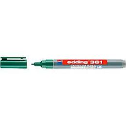 Whiteboardmarker Edding 361, Schreibfarbe Grün, Rundspitze, Strichstärke 1 mm, trocken abwischbar, mit Kappe und Clip, nachfüllbar, 10 Stück