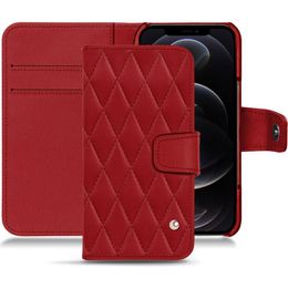 Noreve Lederschutzhülle Wallet (Apple iPhone 12 Pro), Smartphone Hülle, Rot