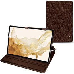 Noreve Lederschutzhülle horizontal (Galaxy Tab S8), Tablet Hülle, Braun