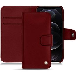 Noreve Lederschutzhülle Wallet (Apple iPhone 12 Pro), Smartphone Hülle, Rot