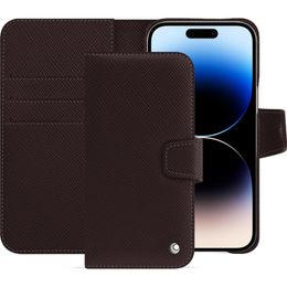 Noreve Lederschutzhülle Apple iPhone 15 Pro Max (Apple iPhone 15 Pro Max), Smartphone Hülle, Braun