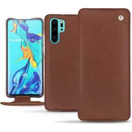 Noreve Lederschutzhülle vertikal (Huawei P30 Pro), Smartphone Hülle, Braun