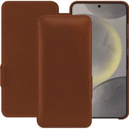 Noreve Lederschutzhülle horizontal (Samsung Galaxy S24), Smartphone Hülle, Braun