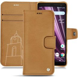 Noreve Lederschutzhülle Wallet (Sony Xperia XZ3), Smartphone Hülle, Braun