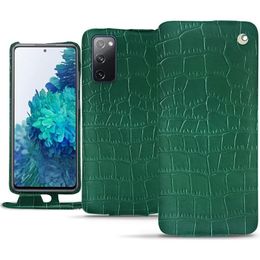 Noreve Lederschutzhülle vertikal (Samsung Galaxy S20 FE), Smartphone Hülle, Grün