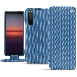 Noreve Lederschutzhülle vertikal (Sony Xperia 5 II), Smartphone Hülle, Blau