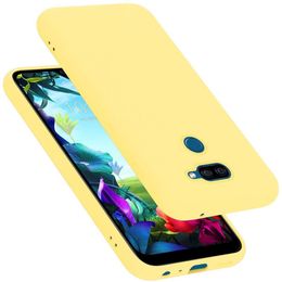 Cadorabo TPU Liquid Silicone Case Cover (LG K40s), Smartphone Hülle, Gelb